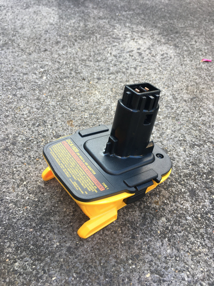 special order 2x Dewalt 18v slide on to post style battery convertor ...